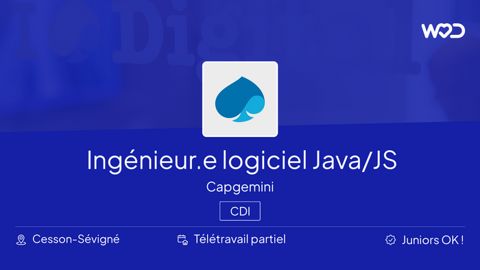 Ingénieur.e logiciel Java/JS - Capgemini - IT job
