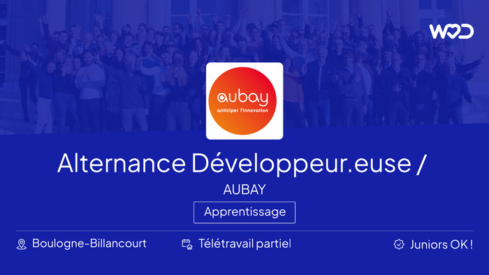 Alternance Développeur.euse Fullstack / Code Factory - Fabtools - AUBAY - Emploi IT
