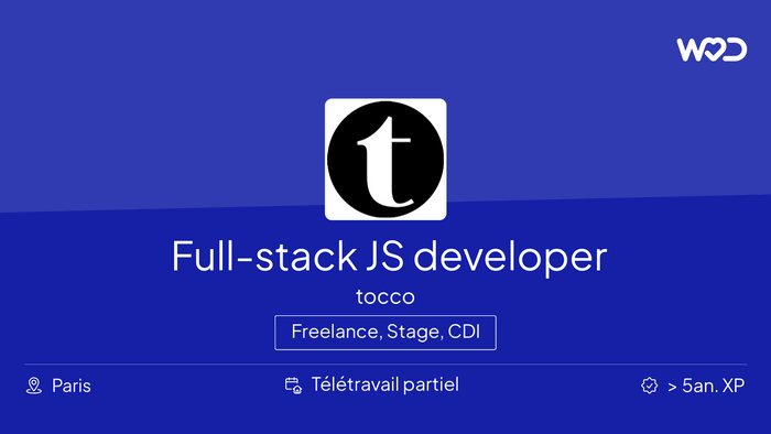 Full-stack JS developer (founding engineer) - tocco - IT job