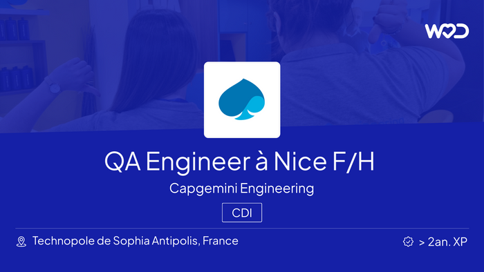 QA Engineer à Nice F/H - Capgemini Engineering - IT job