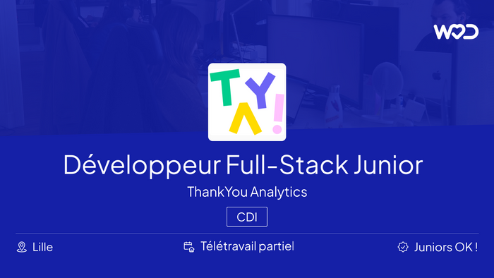 Développeur Full-Stack Junior - ThankYou Analytics - IT job