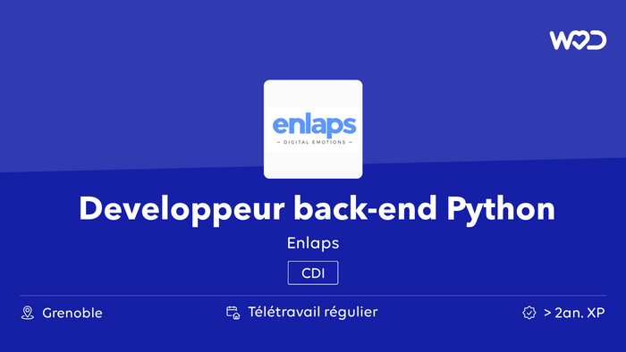 Developpeur back-end Python - Enlaps - Emploi IT