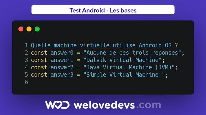 Which virtual machine uses Android OS?