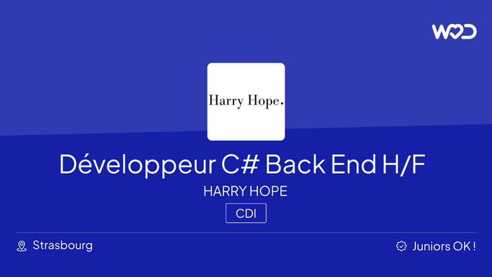 Développeur C# Back End H/F - IT job