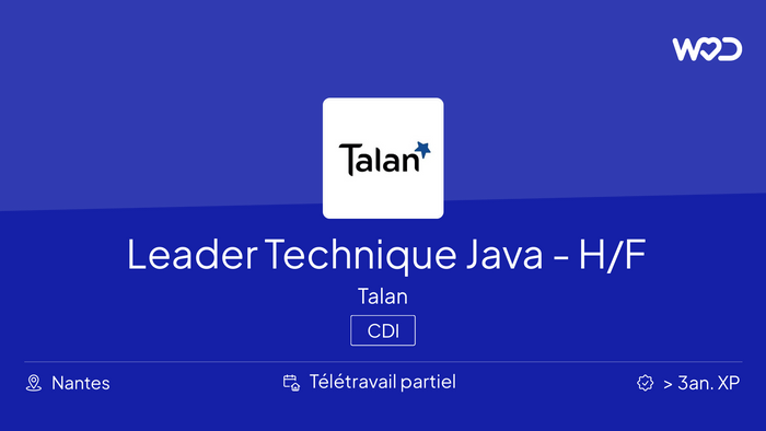 Leader Technique Java - H/F - Talan - IT job