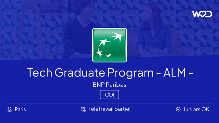 Tech Graduate Program - ALM IT - Dev Light IT - F/H - BNP Paribas - IT job
