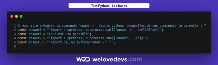 Exécuter la commande `uname -r` depuis python.