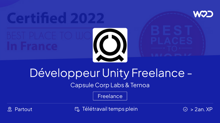 Développeur Unity Freelance - 100% télétravail - Capsule Corp Labs ...