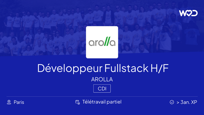 Développeur Fullstack (Java/React) H/F - AROLLA - IT job