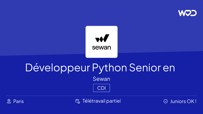 Développeur Python Senior (h/f) en CDI à Paris - Emploi IT