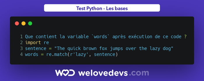 Trouver le mot 'lazy' dans une phrase en Python