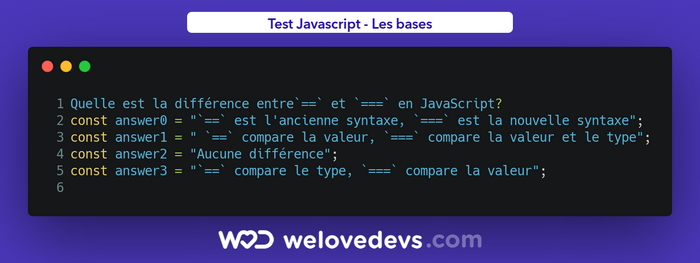 Expliquez la différence entre `==` et `===` en JavaScript