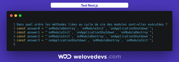 Nest module lifecycle methods execution order